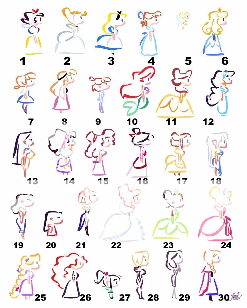 Disney Heroines Simple Lines Quiz - By daisynet911